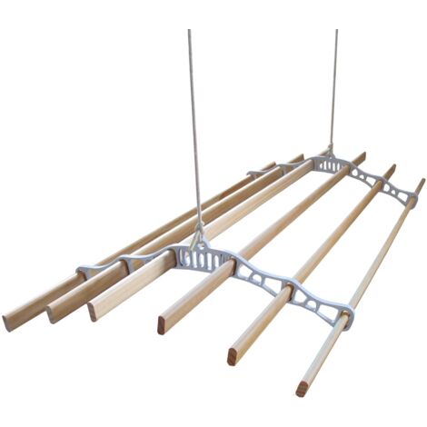 MonsterShop - Tendedero de Techo con Sistema de Poleas en Blanco y 6 ...