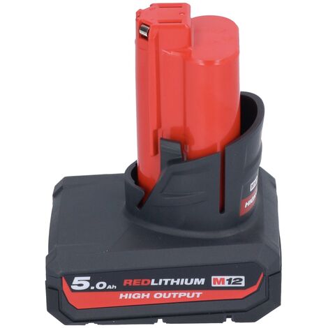 Milwaukee Batterie Set 2x M12 HB5 High Output 12 V 5,0 Ah / 5000 mAh Li ...