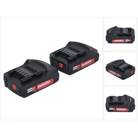 Metabo Batterie Set 2x Li-Power Batteriepack 18 V 2,0 Ah CAS Li-Ion ...