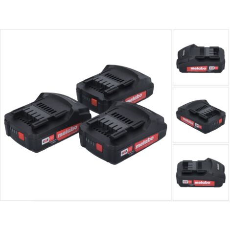 Metabo Batterie Set 3x Li-Power Batteriepack 18 V 2,0 Ah CAS Li-Ion ...