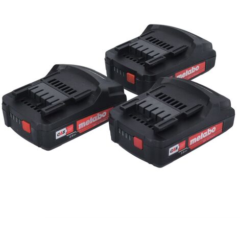 Metabo Batterie Set 3x Li-Power Batteriepack 18 V 2,0 Ah CAS Li-Ion ...