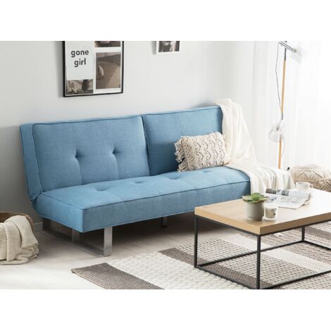 Schlafsofa 3-Sitzer DUBLIN Stoff Hellblau
