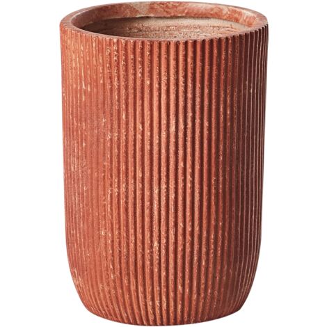 Blumentopf Goldbraun Ton und Glasfaser Rund ⌀ 30 cm mit Loch Ablaufloch ...