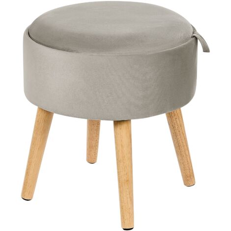 Hocker mit Stauraum NEELY Samtstoff Grau