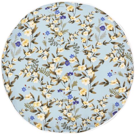 Gartenkissen 2er Set VALLORIA Blumenmuster 40 x 40 cm Hellblau