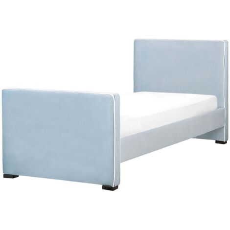 Bett mit Lattenrost Samtstoff TEENIE 90 x 200 cm Hellblau