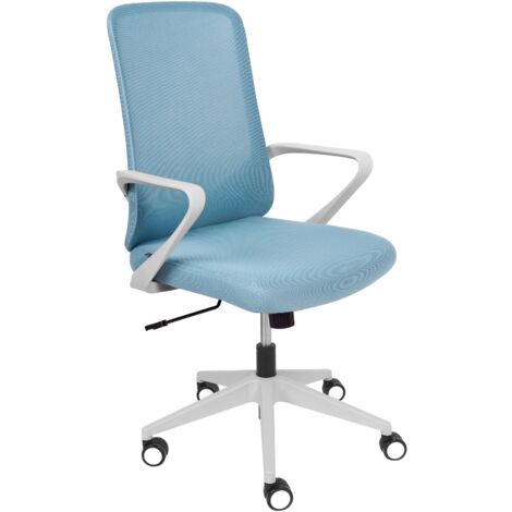 Burostuhl Hellblau aus Stoff Hohenverstellbar Drehbar Wipp Funktion Modernes Design Schreibtischstuhl Drehstuhl fur Home Office Buro
