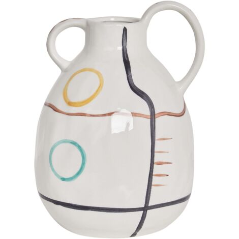 Blumenvase DORY Steinzeug 28 cm Weiß