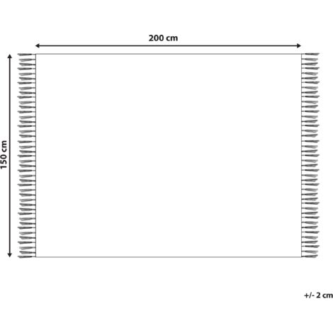 Picknickdecke Gelb aus Baumwolle 150 x 200 cm mit Isolierung Fransen ...