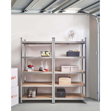 Garagenregal 2er Set XITTA Metall 90 cm 40 cm Silber