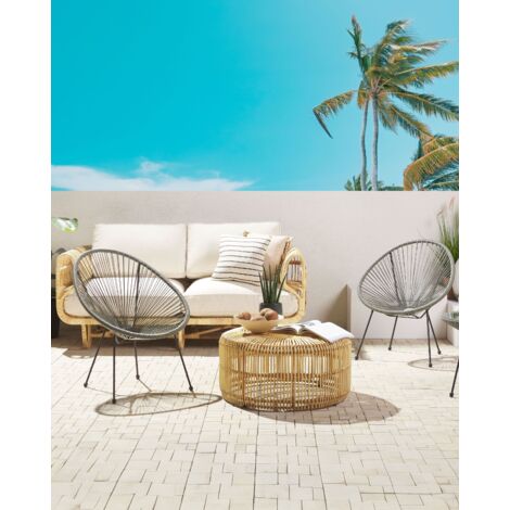 Gartenstuhl 2er Set ACAPULCO II Polyrattan Dunkelgrau