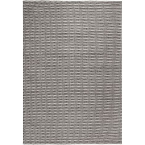 Teppich Dunkelgrau 140 x 200 cm Kurzflor Handgetuftet mit edler ...