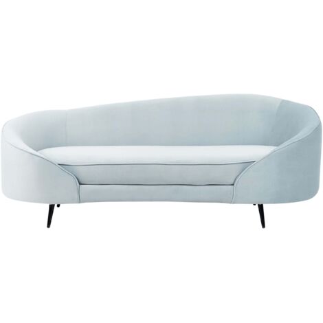 Sofa 2-Sitzer SAVAR Samtstoff Hellblau