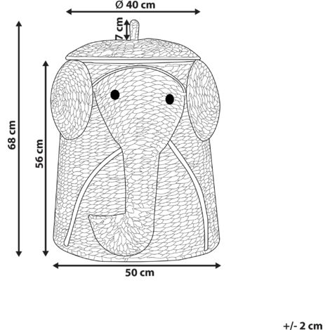 Kinder Aufbewahrungskorb Elefant DOGON Geflecht Naturfarben