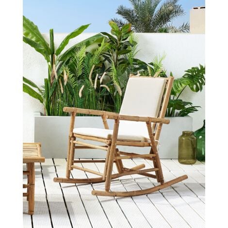 Garten-Schaukelstuhl FRIGOLE Bambusholz Braun