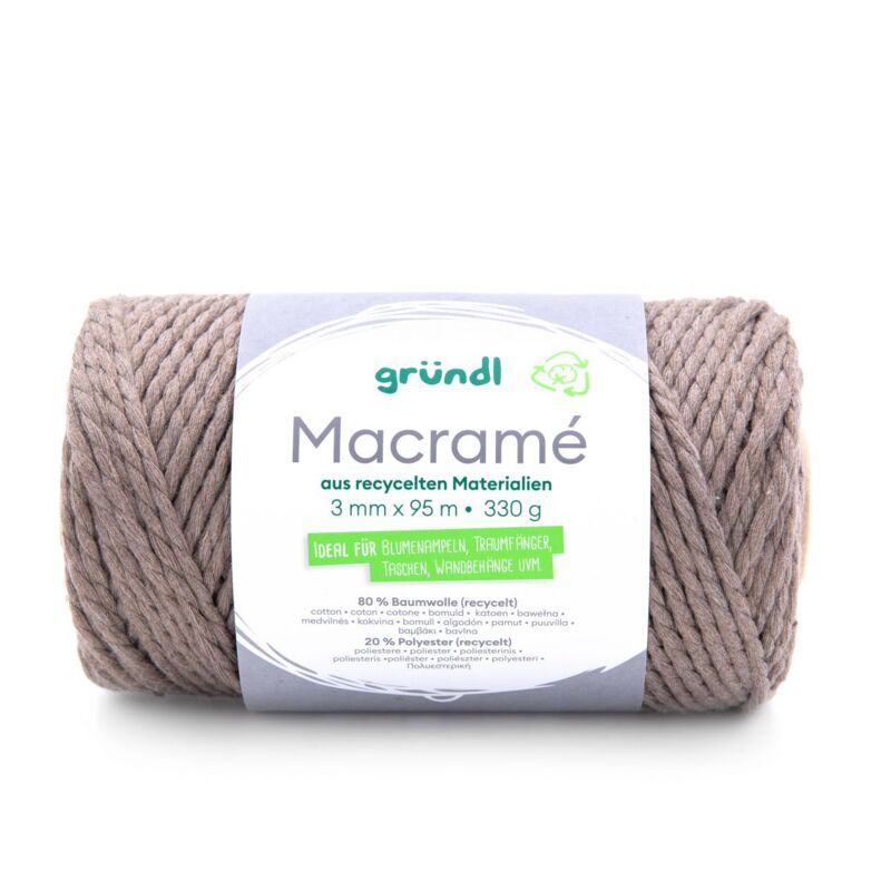 Gründl Macramé dunkle beige 330 g Handarbeit