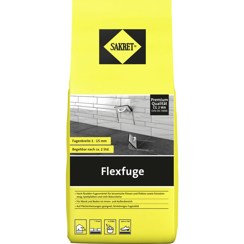 Sakret Flexfuge 1 - 15 mm bahamabeige 5 kg Fugenmörtel