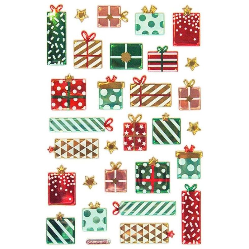 Braun & Company Relief Sticker Presents 19 x 10,4 cm Deko Weihnachten