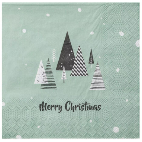 Eglo Servietten Merry Christmas Bäume grün 16,5 x 16,5 cm - 20er Pack ...