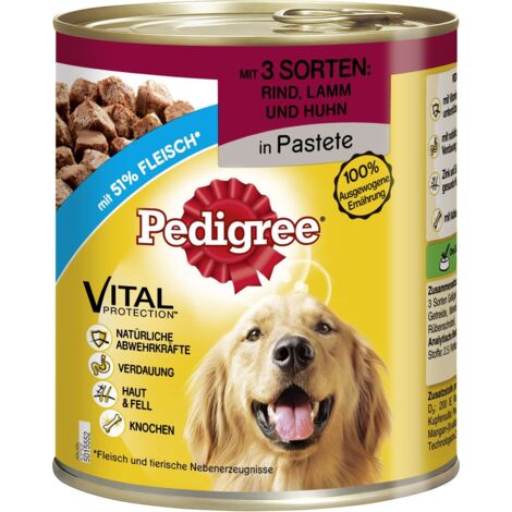 Pedigree Hundefutter Classic 800 g mit Rind, Lamm und Huhn Nassfutter Hunde