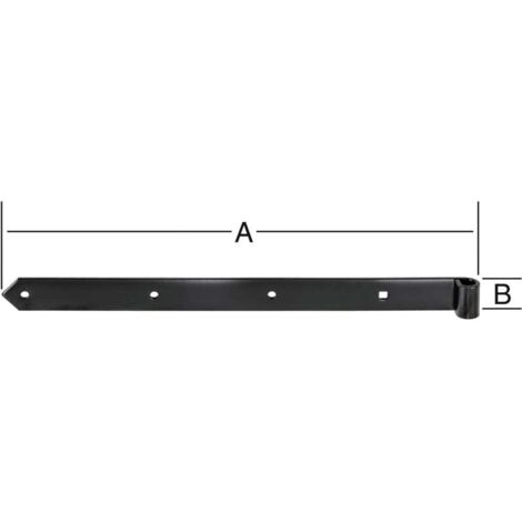 Vormann Ladenband für Torbeschlag Stahl 60 x 3,7 cm schwarz