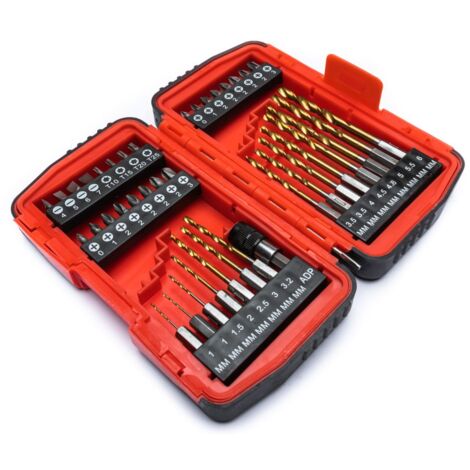 TrendLine Bohrer-Bit-Set, 40-teilig 24 Bits, 15 HSS Bohrer-Bits,1 Adapter