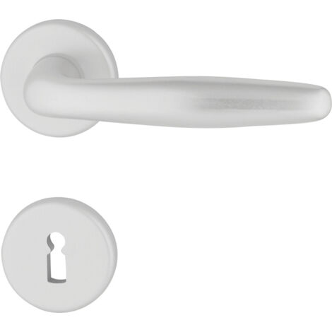 Alpertec BB-Rosettengarnitur Ray Aluminium weiß rund Beschläge