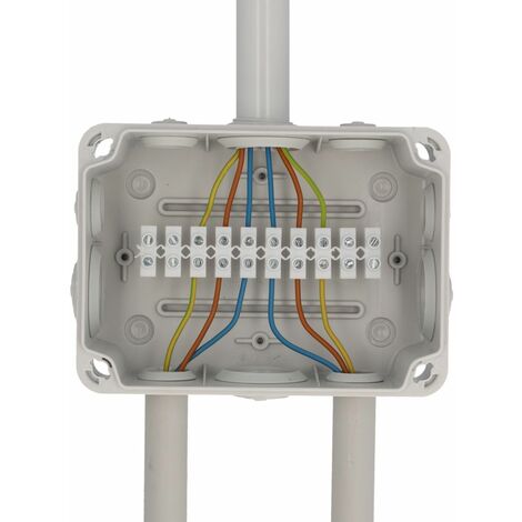 Aufputz- Abzweigdose IP65, mit Schraubdeckel, 162 x 116 x 76 mm, grau ...