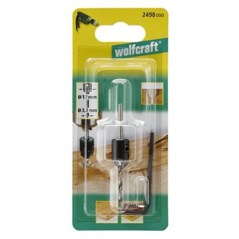 Wolfcraft Vorbohrer mit Senker 2498000 Ø 3,2 - 12 mm Rundschaft ...