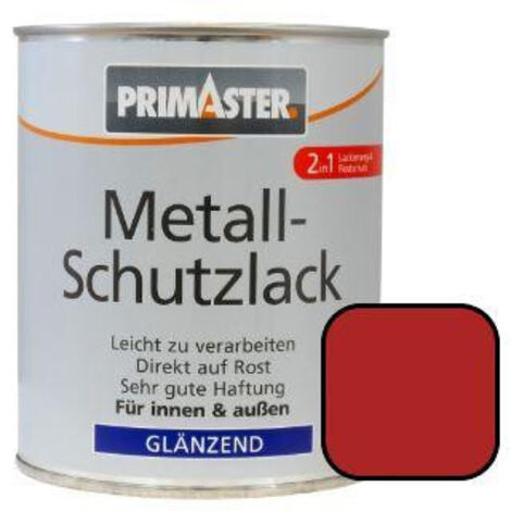 Primaster Metallschutzlack RAL 3000 feuerrot 750 ml für Innen- und Außen