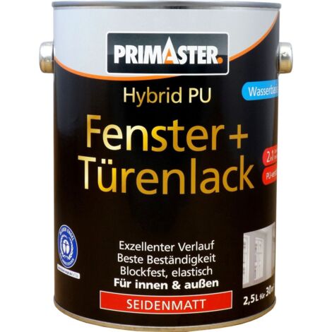 Primaster Hybrid-PU Fenster- u. Türenlack weiß 2,5 l für Innen- und ...