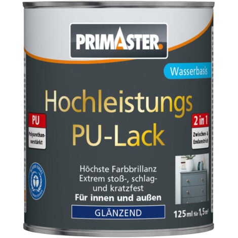 Primaster PU Lack RAL 9005 125 ml 1,5 m² tiefschwarz Innen- und Außen