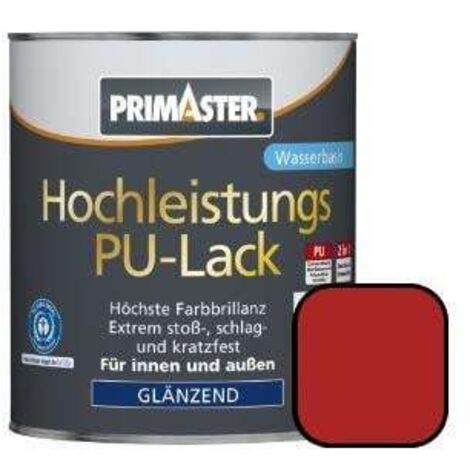 Primaster PU Lack RAL 3000 feuerrot 750 ml für Innen- und Außen hoch ...