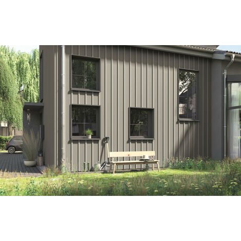 Alpina Wetterschutzfarbe deckend 0,75 L steingrau Holzschutzfarbe