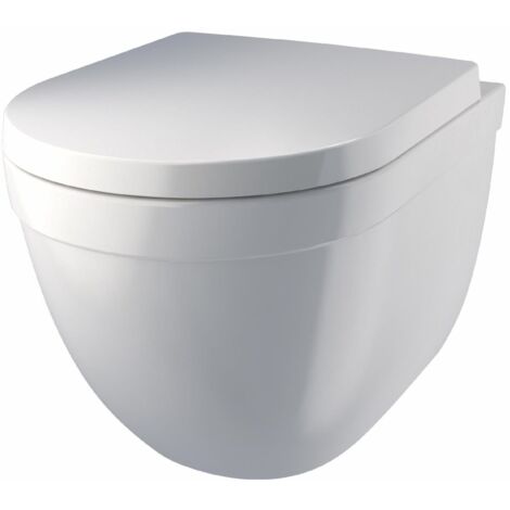 Primaster Wand WC spülrandlos Megara Tiefspüler weiß inkl. WC Sitz Wand ...