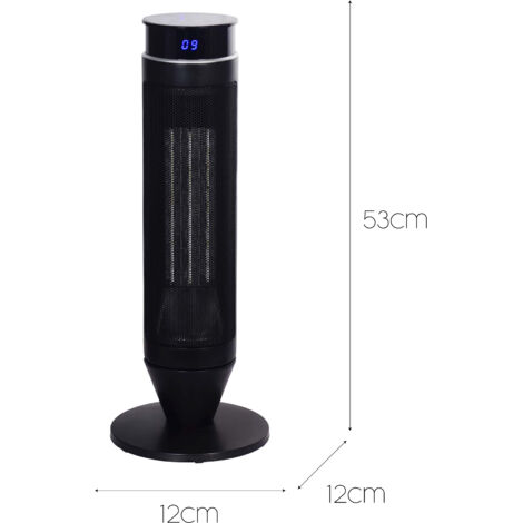 Termoventilatore Ceramico Oscillante 2000W Kekai Torre Swing Black ...