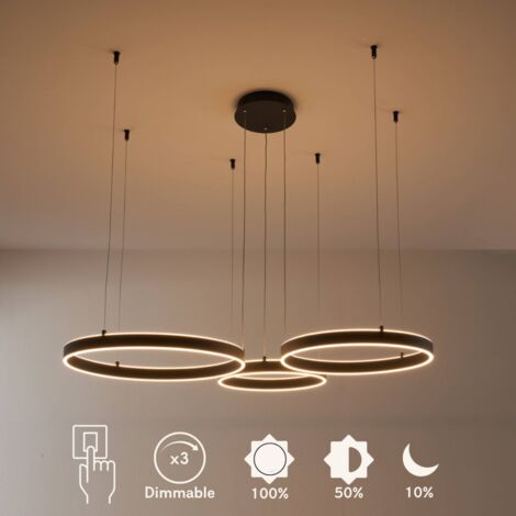 Grand lustre LED dimmable cercles lumineux - Blisko