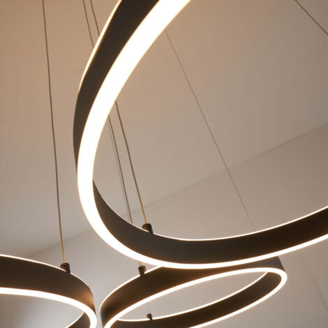 Grand lustre LED dimmable cercles lumineux - Blisko