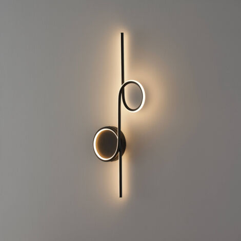Applique double cercle LED noir minimaliste - Celi