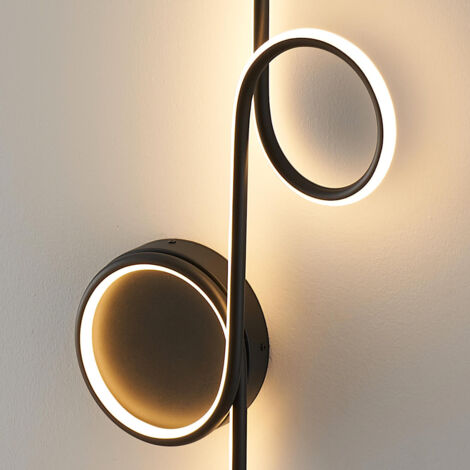 Applique double cercle LED noir minimaliste - Celi