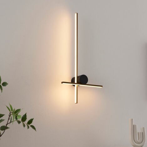 Grande applique design LED entrecroisée noir et laiton - Mallow