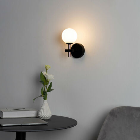 Petite applique vintage métal et verre blanc - Mady