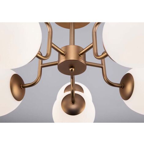 Lustre lustre plafonnier plafonnier design métal léger verre laiton