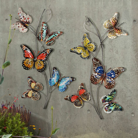Décoration murale papillons décoration de jardin mur métal papillons ...