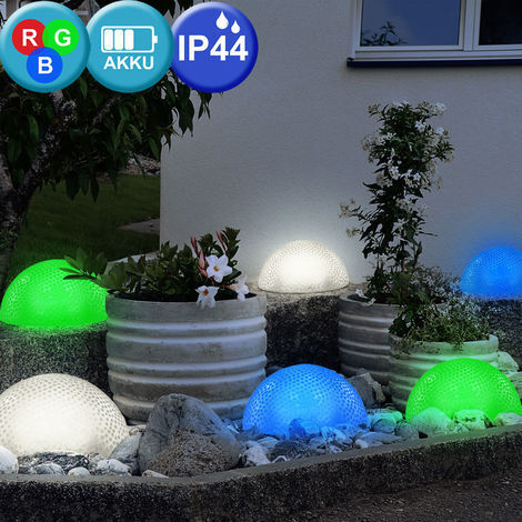 Set de 3 lampes LED hémisphériques pour l'extérieur IP44 multicolore ...