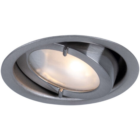 Lot de 5 spots encastrables pour meubles, ronds, en aluminium brossé ...