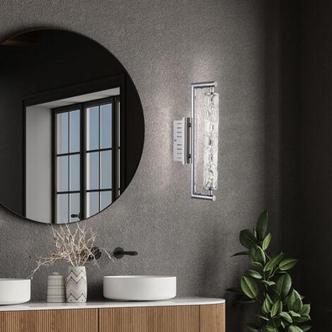 Applique murale LED chrome design verre clair applique tube en verre ...