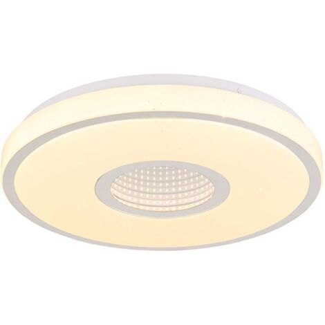 Plafonnier lampe de plafond chambre lumière cristaux chrome effet 3D LED