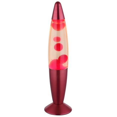 Lampe de table Magma Lampe Lava Lampe d'ambiance LED aluminium rouge ...