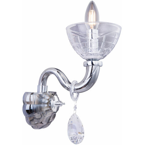 Lustre mural applique lampe de salon lampe de couloir en cristal fumée ...